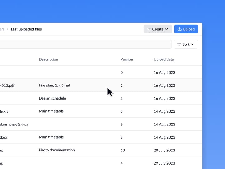 File storage - Projectweb